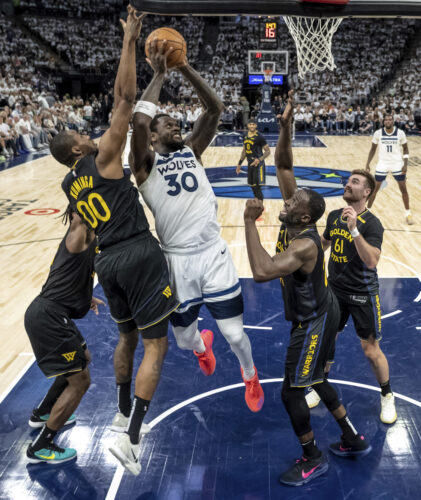 T-wolves tie series with 117-93 win vs. Curry-less Warriors behind ...